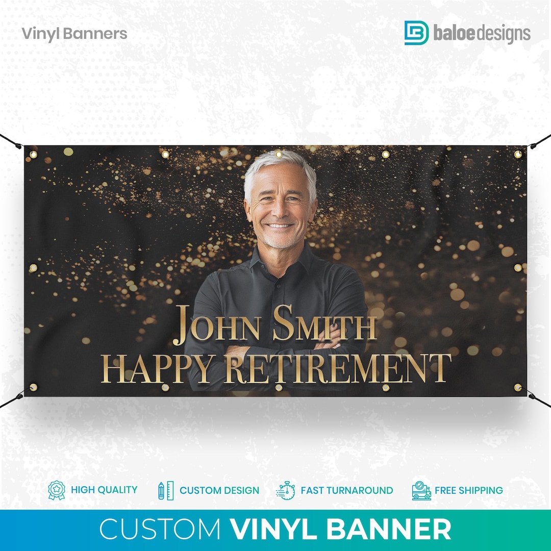 Custom Retirement Banner, Retirement Backdrop, Event Decor, Welcome ...