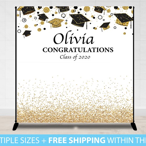 Graduation Backdrop Sparkle Background Step and Repeat Grad - Etsy