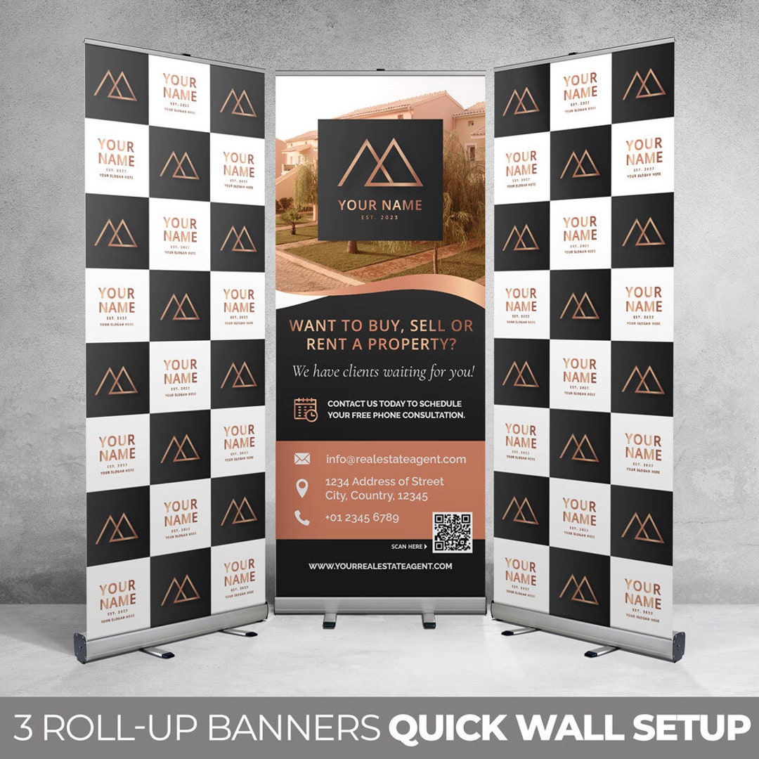 CUSTOM BANNER SET, Retractable Banners, Wall Setup, Trade Show Event ...