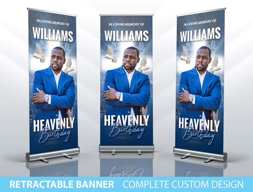 Retractable Banner, Memorial Sign, in Loving Memory Funeral Sign ...