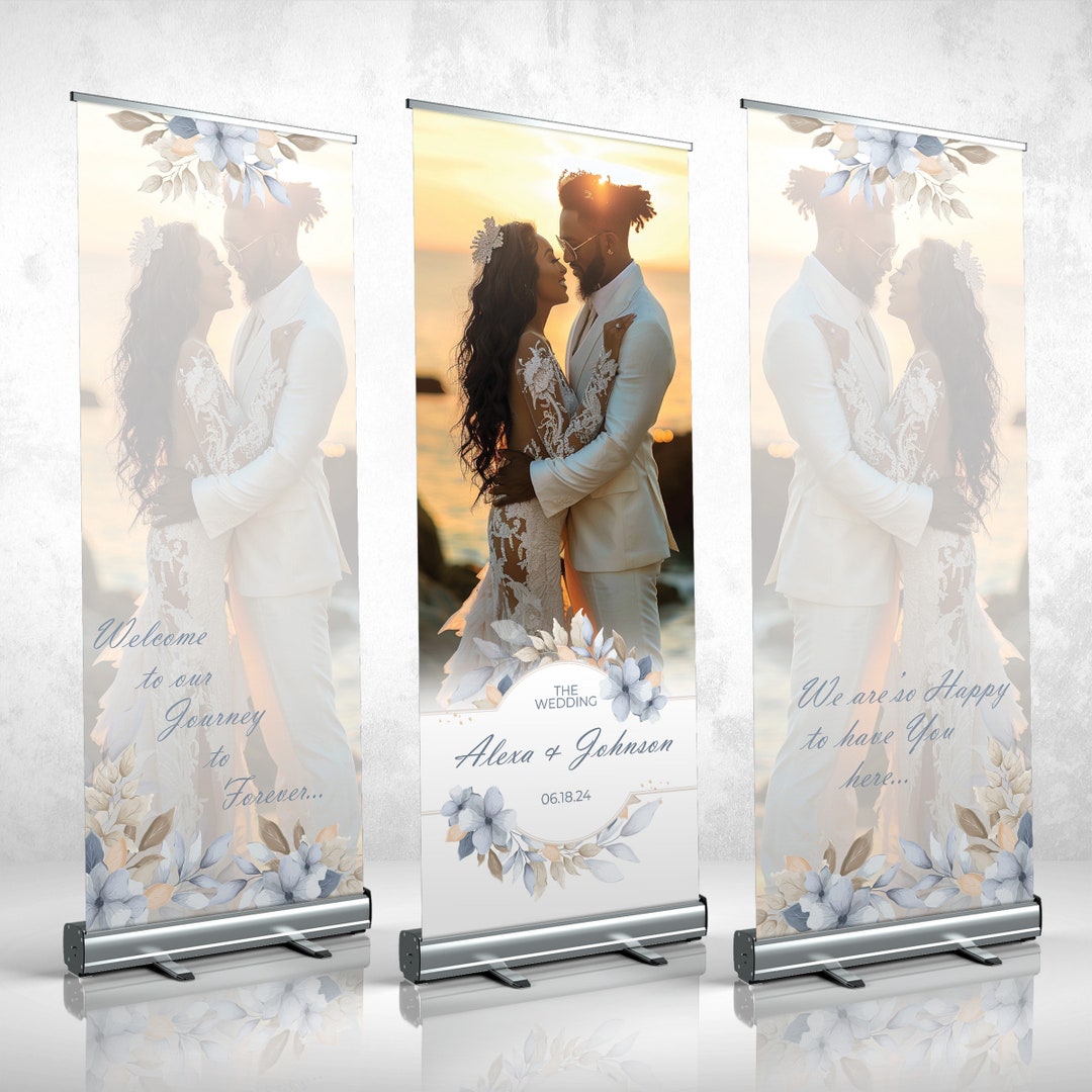 COMBO BANNER SET, 3 Retractable Banners, Custom Banners, Wedding ...