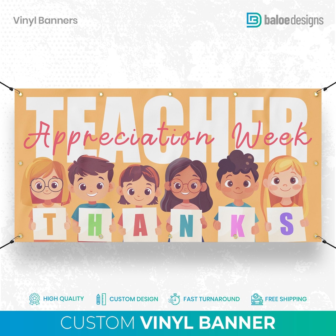 Teacher Appreciation Week Vinyl Banner, Thank You Teachers Decor ...