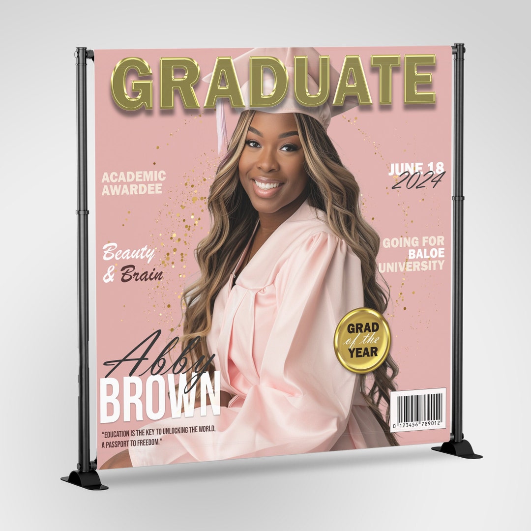 Graduation Backdrop, Custom Magazine Backdrop Banner, Personalized ...