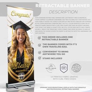 Graduation Banner, Prom Banner, Custom Retractable Banner, Roll up ...