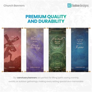 Set of 4 Church Banners, Church Banner Set, Sanctuary Banners, Mission ...