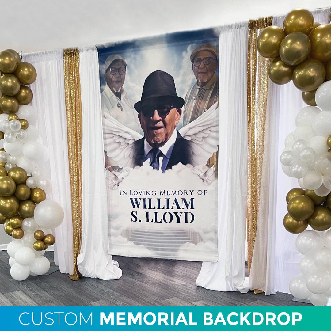 Memorial Backdrop, in Loving Memory Banner, Repass Backdrop Step and ...