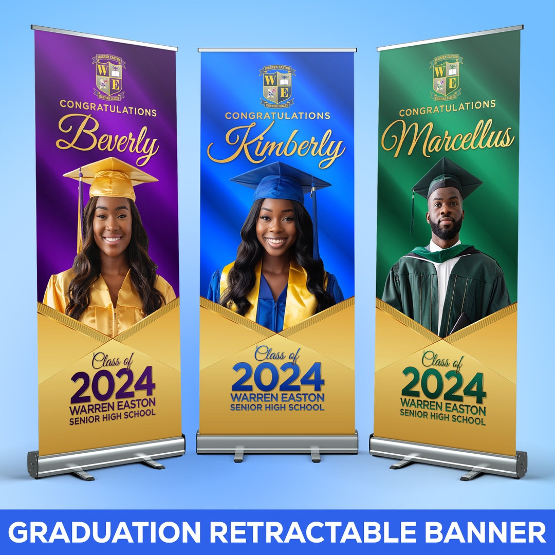 Custom Graduation Retractable Banner, Prom Graduation Decor, Roll up ...