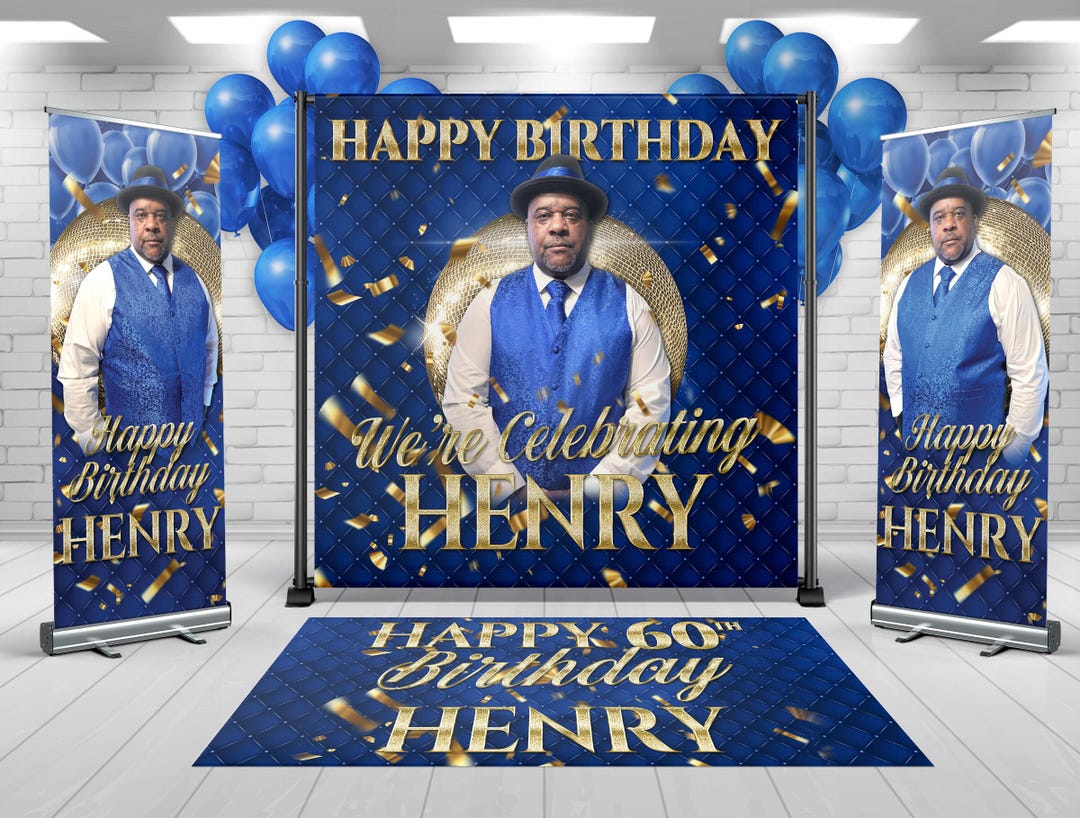 Birthday Party Decor Bundle Deal, Custom Backdrop and Floor Decal ...