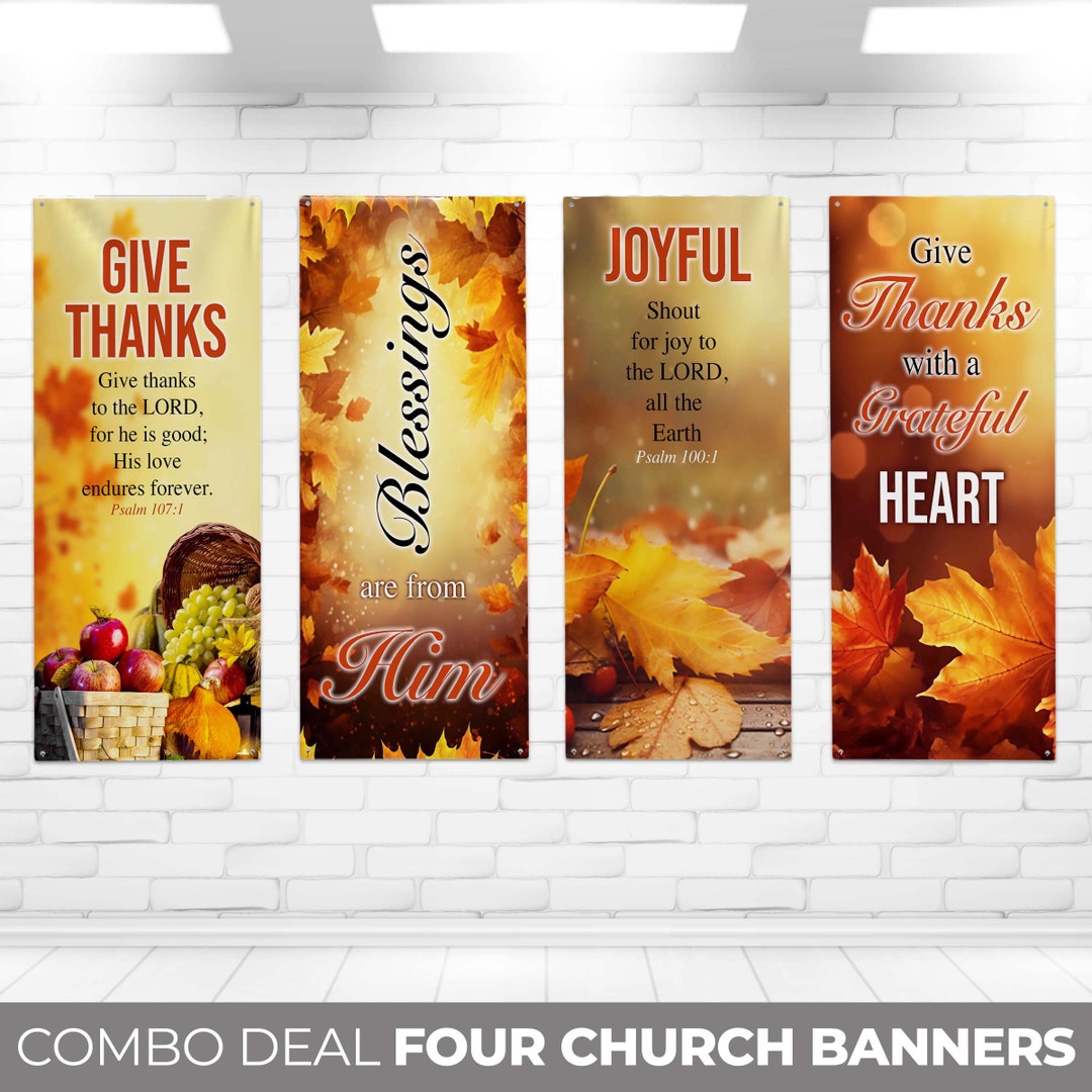 Fall Church Banners, Set of 4 Church Banners, Sanctuary Banners ...
