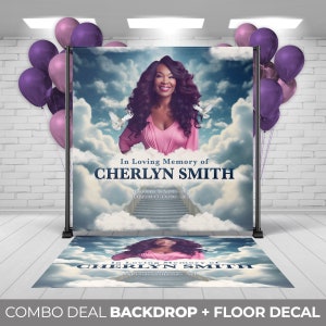 Backdrop Floor Decal, Memorial in Loving Memory Banner, Repass Backdrop ...