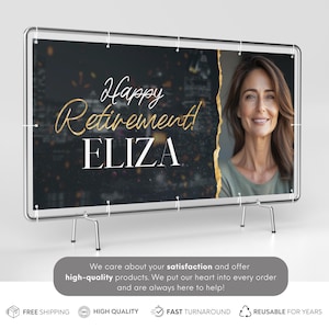 Custom Retirement Banner, Retirement Backdrop, Event Decor, Welcome ...