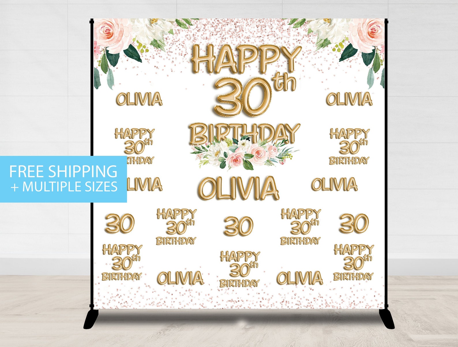 Step and Repeat 30th Birthday Backdrop Birthday Step and - Etsy