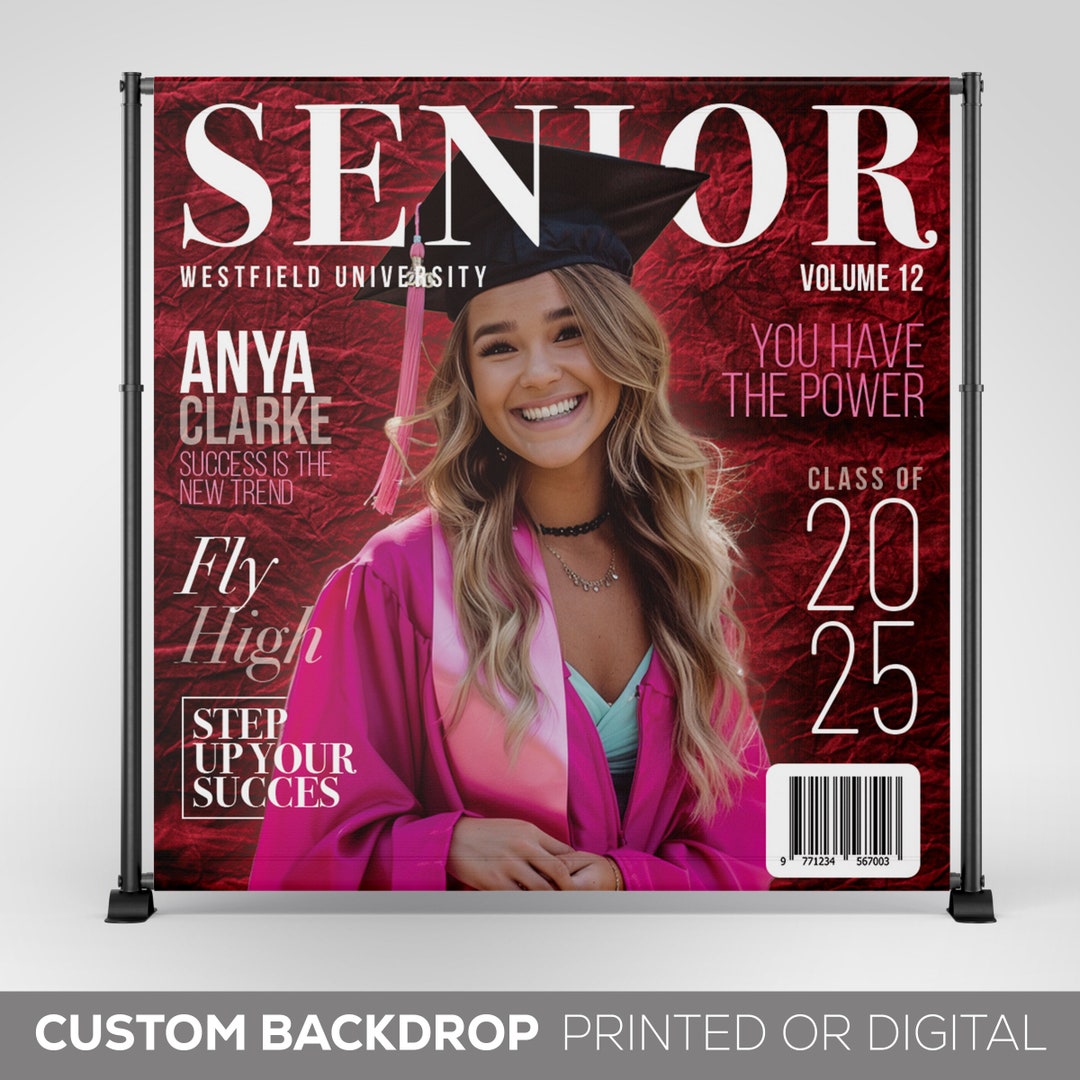 Graduation Backdrop, Custom Magazine Backdrop Banner, Personalized ...