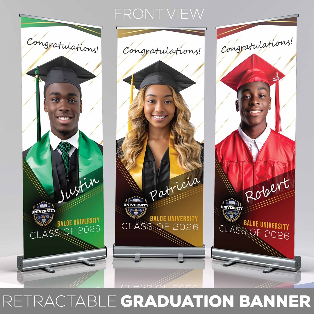 Graduation Banner, Prom Banner, Custom Retractable Banner, Roll up ...