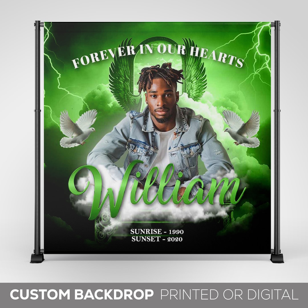 Memorial Backdrop, in Loving Memory Banner, Repass Backdrop, Funeral ...
