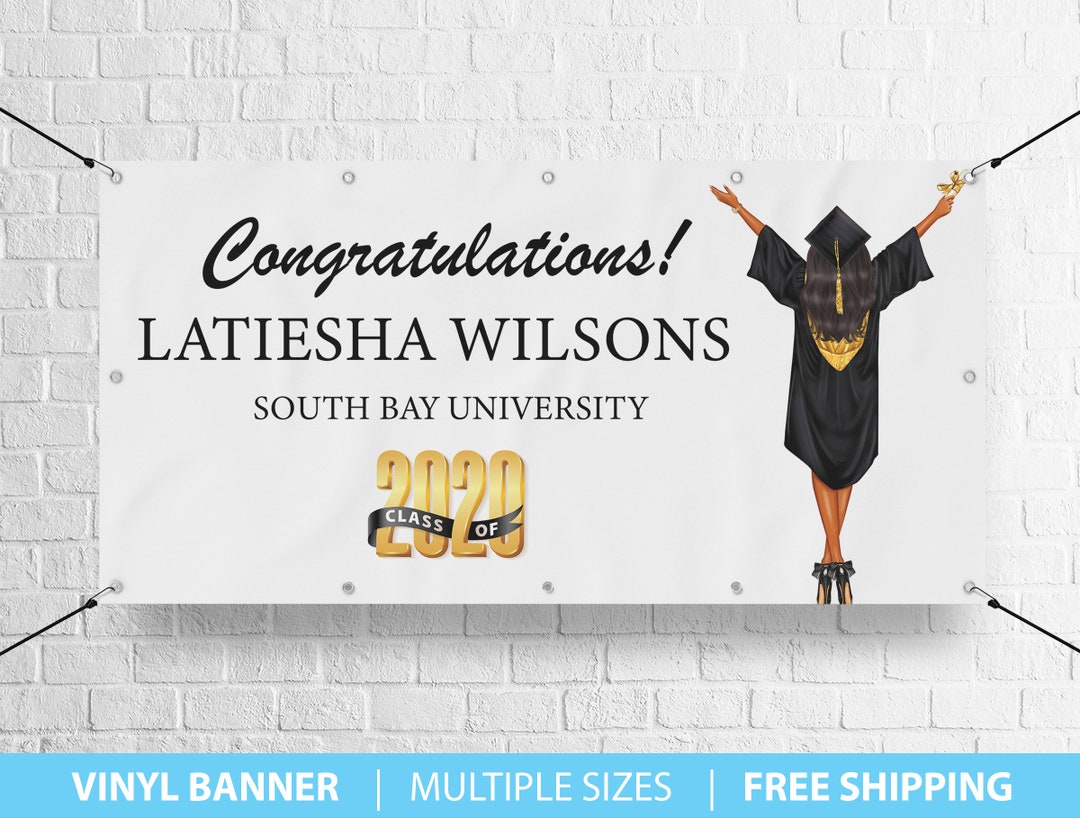 GRADUATION 2020 BANNER, Vinyl Banner, Graduation Backdrop, Drive by ...