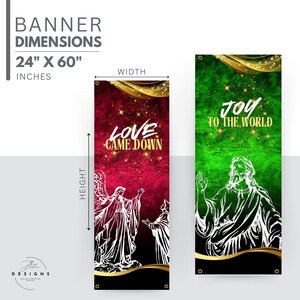 Set of 4 Church Banners, Peace, Love, Hope Joy, Church Banner Set ...