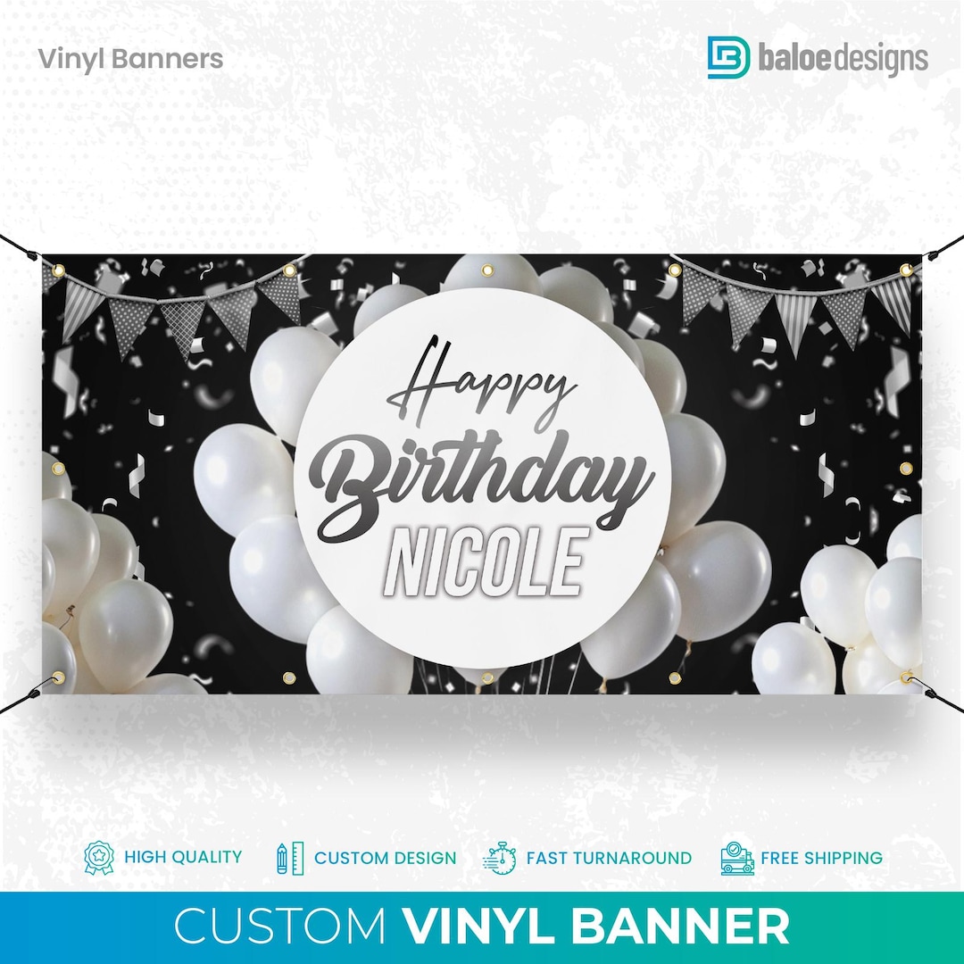 Custom Birthday Banner, Party Backdrop Decor, Birthday Decor, Decor ...