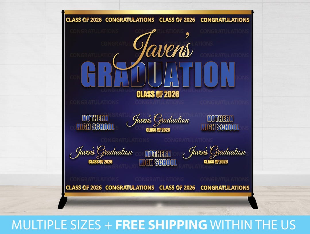 Graduation Backdrop, Custom Graduation Step and Repeat Backdrop, Class ...