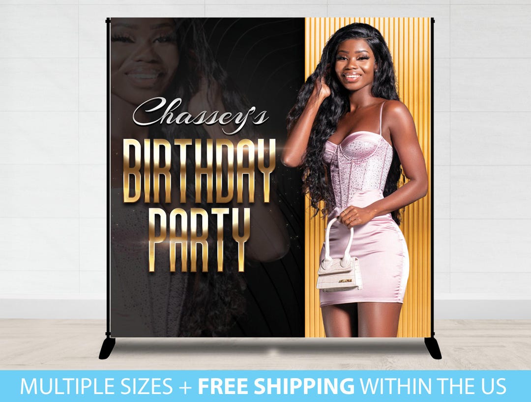 Custom Photo Birthday Backdrop, Party Sparkle Birthday Party Backdrop ...