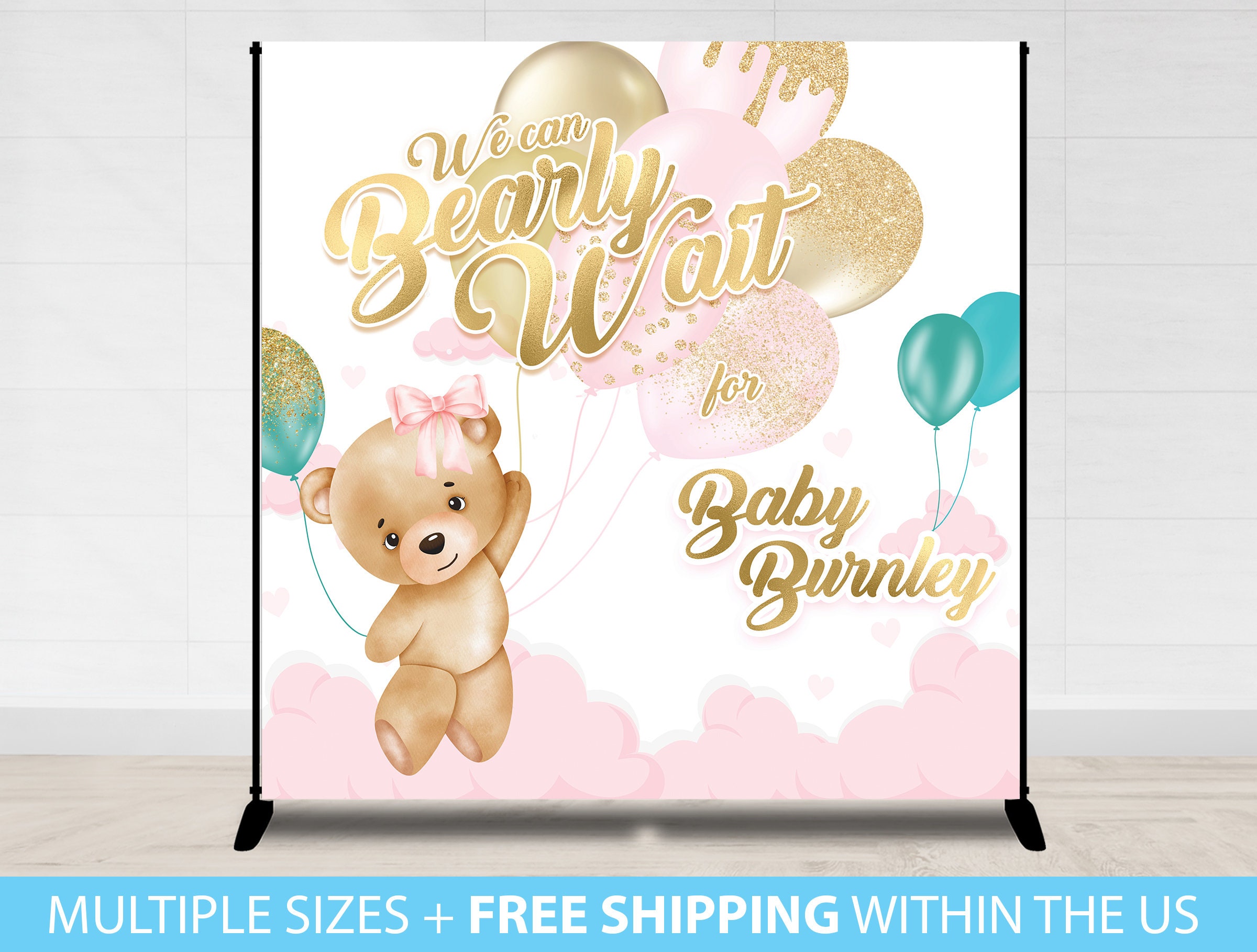 We can Bearly Wait Baby Shower Backdrop Baby shower Backdrop | Etsy