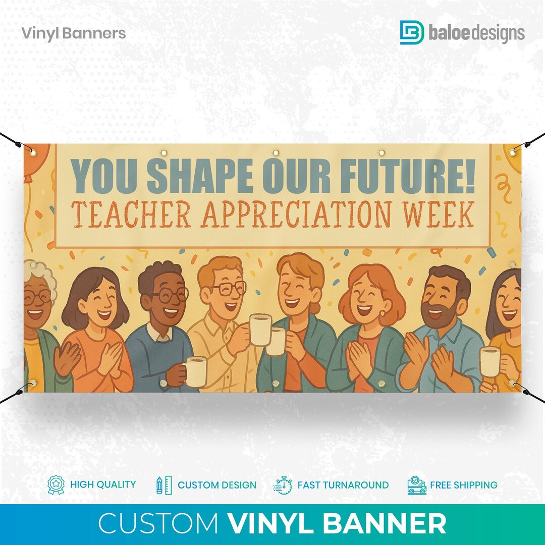 Teacher Appreciation Week Vinyl Banner, Thank You Teachers Decor ...