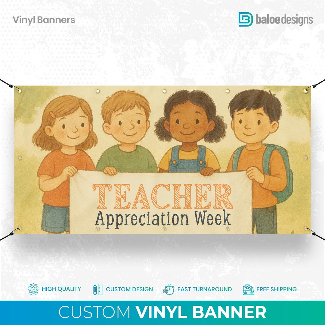 Teacher Appreciation Week Vinyl Banner, Thank You Teachers Decor ...
