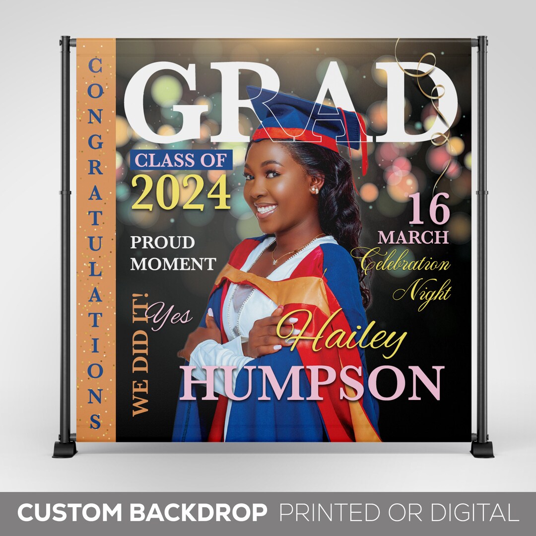 Graduation Backdrop, Custom Magazine Backdrop Banner, Personalized ...