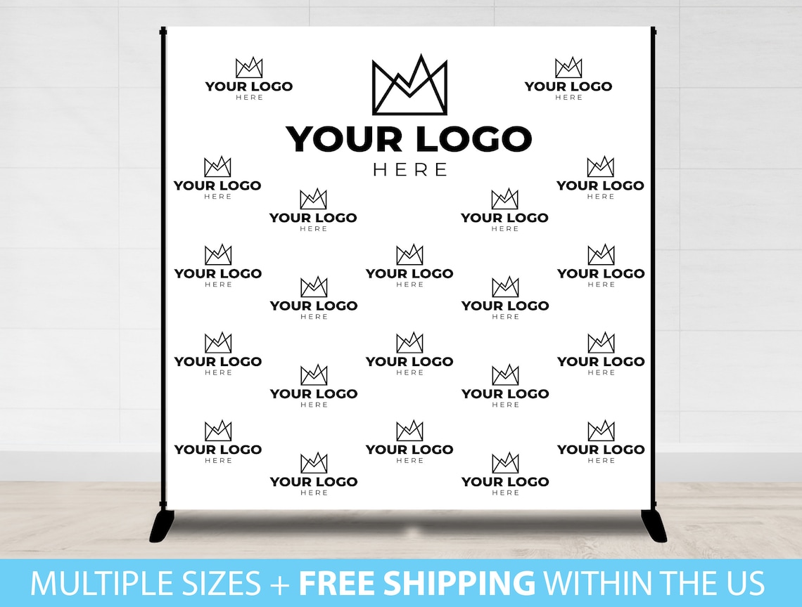 Custom Logo Backdrop Banner Step and Repeat Business Event - Etsy