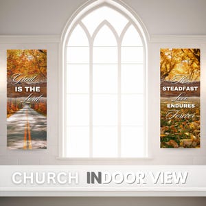 Fall Church Banners, Set of 4 Church Banners, Sanctuary Banners ...