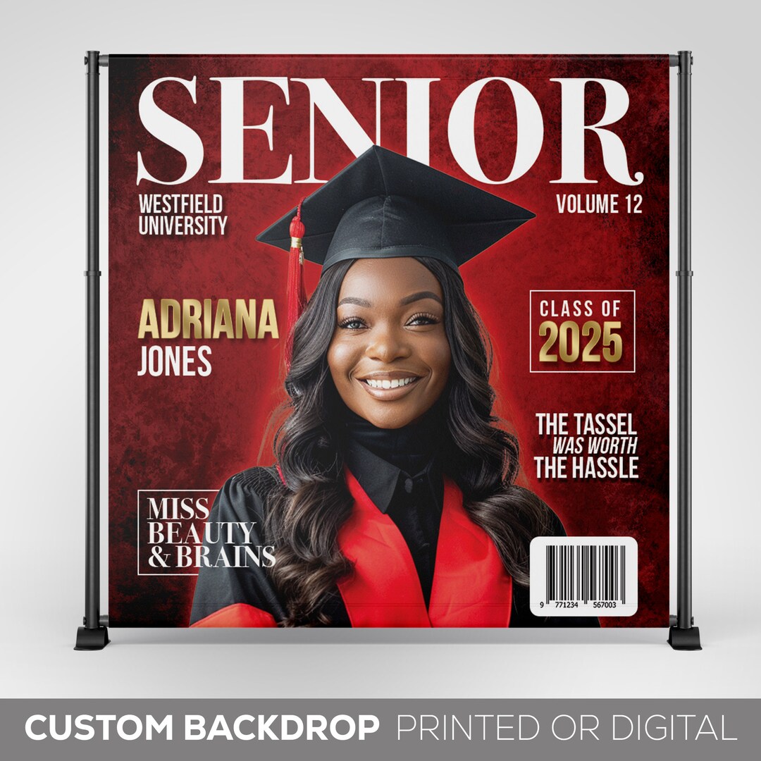 Graduation Backdrop, Custom Magazine Backdrop Banner, Personalized ...