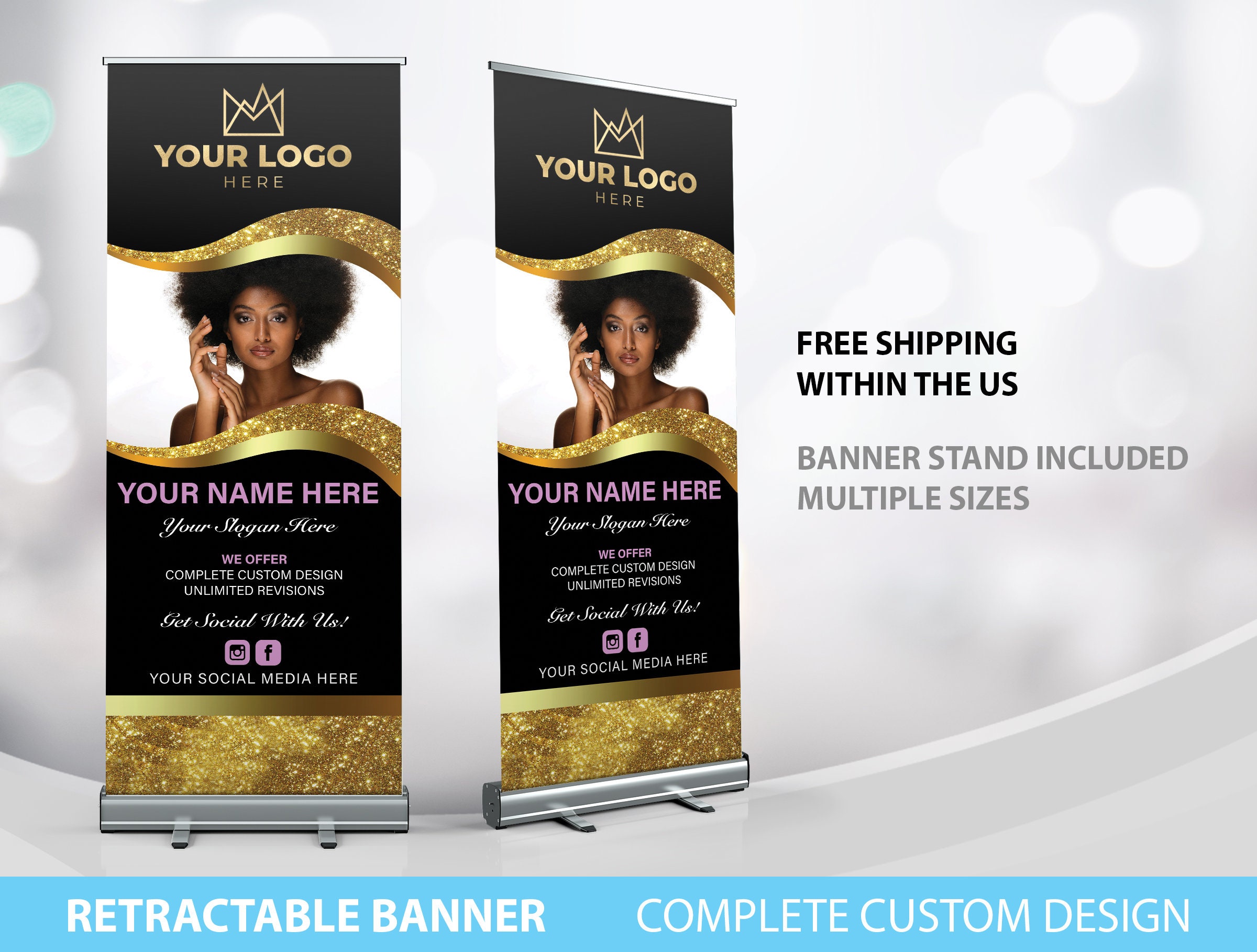 Custom Retractable Banner 33 X 81 Roll Up Banner Stand Custom 