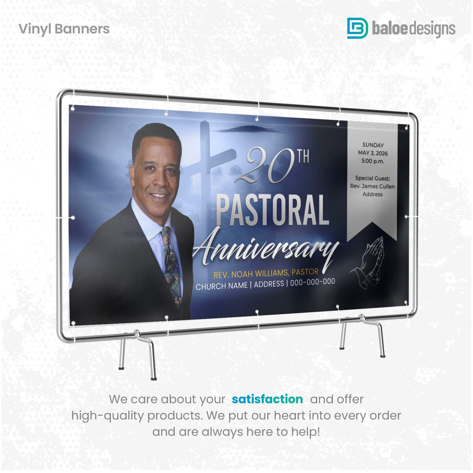 Custom Pastor Church Banner, Pastoral Anniversary Banner, Custom Church ...