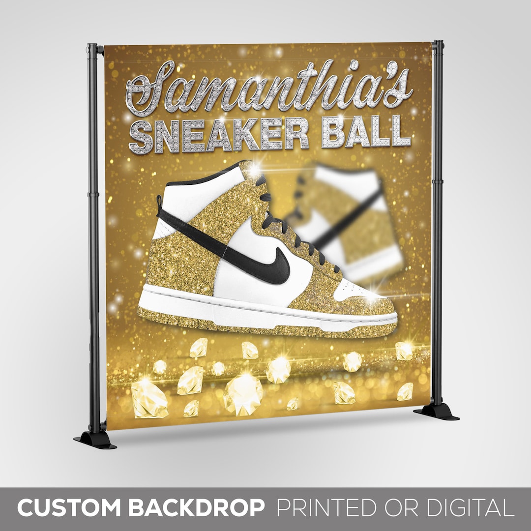 Custom Sneaker Ball Birthday Backdrop, Custom Backdrop Banner ...