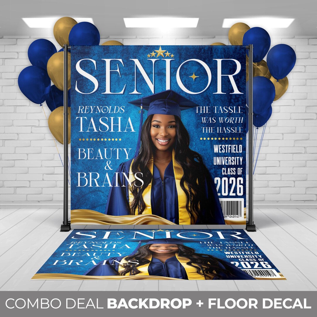 Backdrop Floor Decal, Custom Magazine Graduation Banner Floor Decal ...