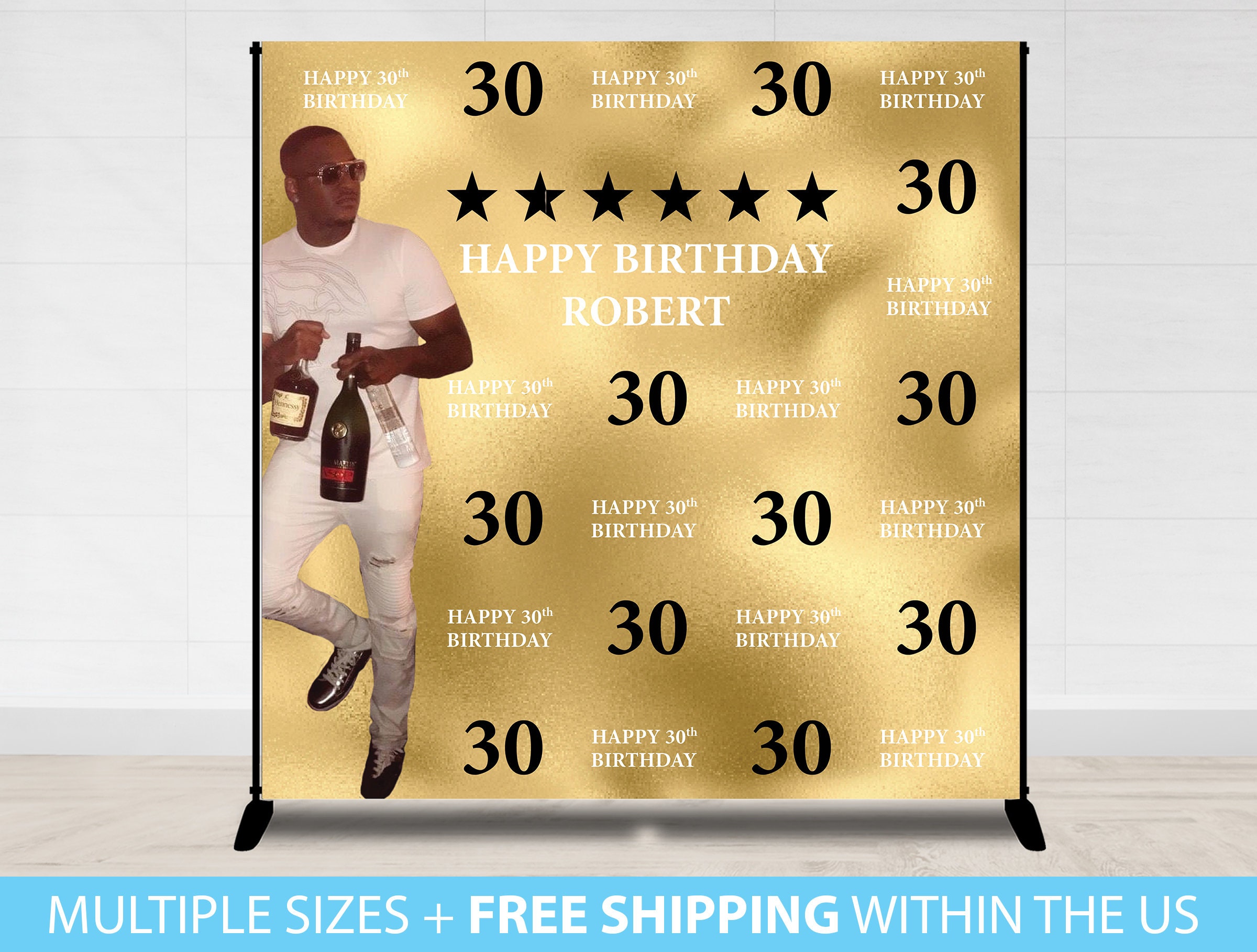 Photo Birthday Backdrop 30th Birthday Party Backdrop Step - Etsy