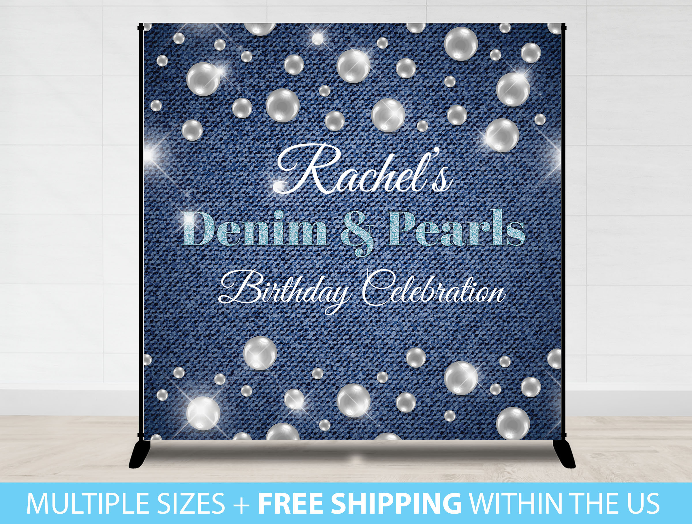 Denim and Pearls Backdrop Denim and Pearls Photo Step and - Etsy UK