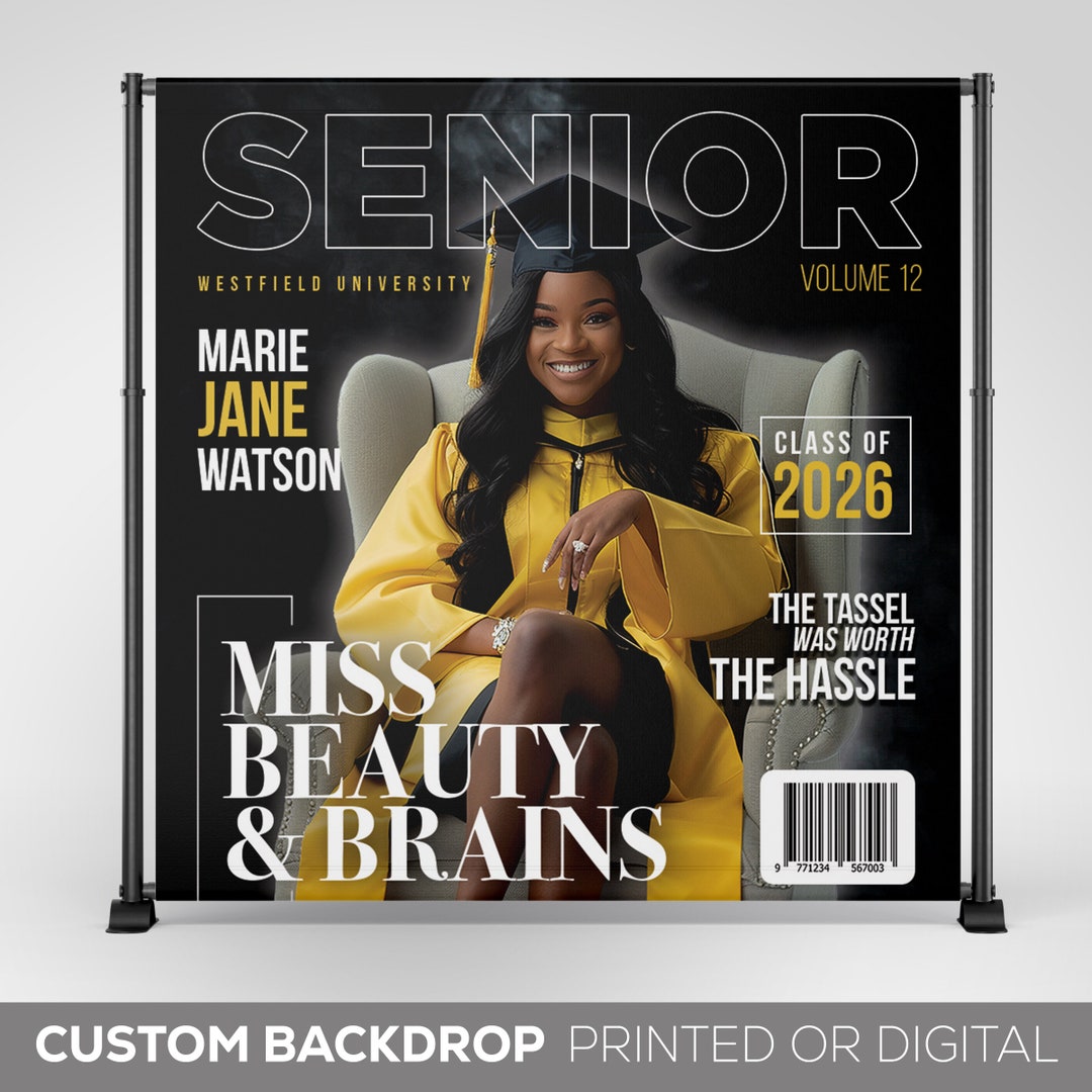 Graduation Backdrop, Custom Magazine Backdrop Banner, Personalized ...