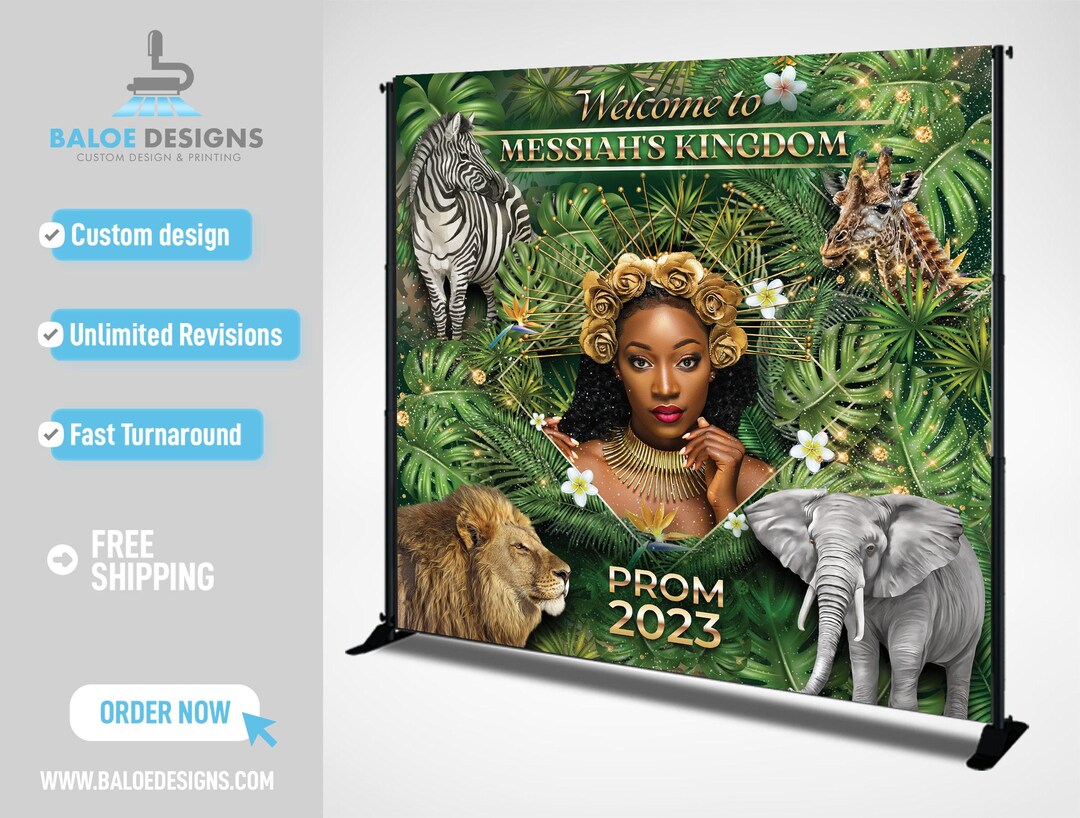 Custom Prom Photo Birthday Backdrop, Prom Backdrop, Prom Safari Jungle ...