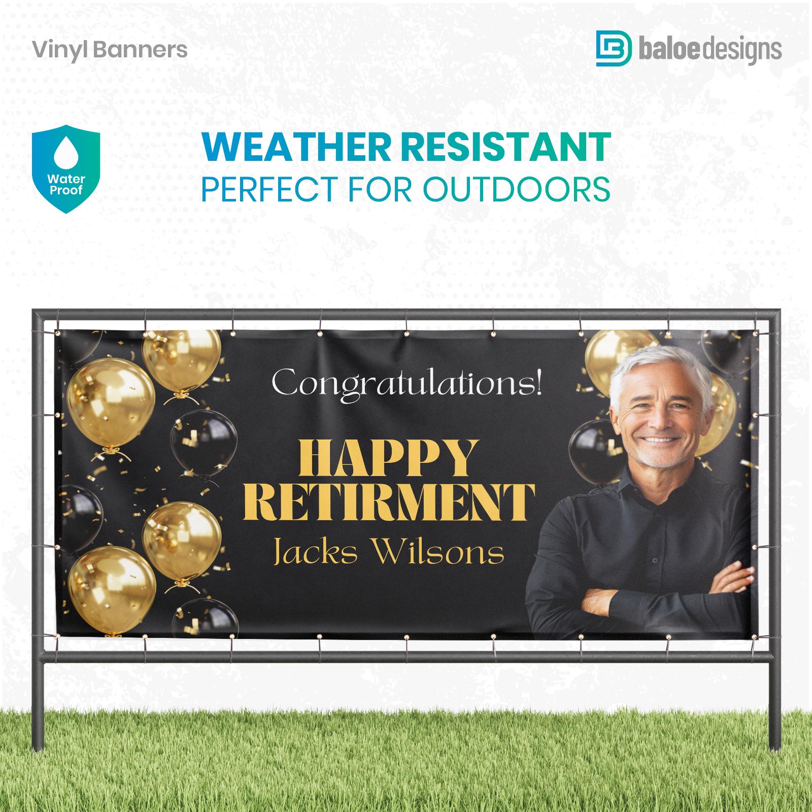 Custom Retirement Banner, Retirement Backdrop, Event Decor, Welcome ...