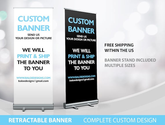 Retractable Banner Custom Roll Up Banner Stand Logo Banner | Etsy