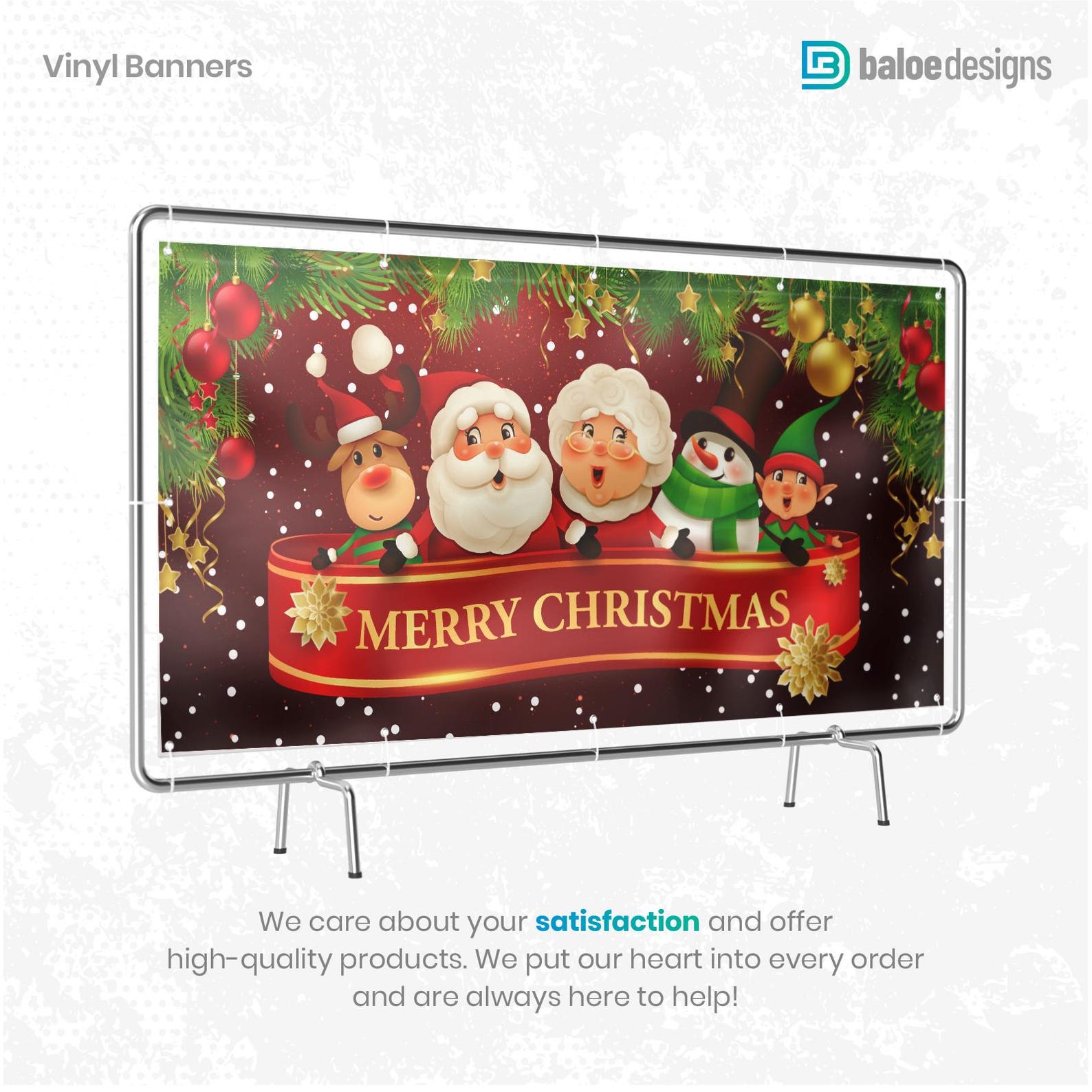 Christmas Vinyl Banner, Winter Outdoor Christmas Sign Banner, Christmas ...