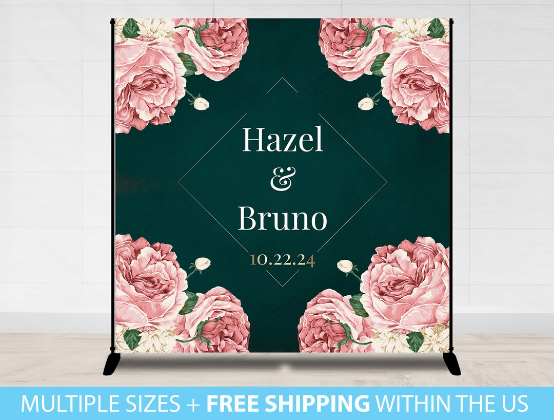 Wedding Backdrop, Wedding Banner Decor, Floral Backdrop, Wedding Bridal ...