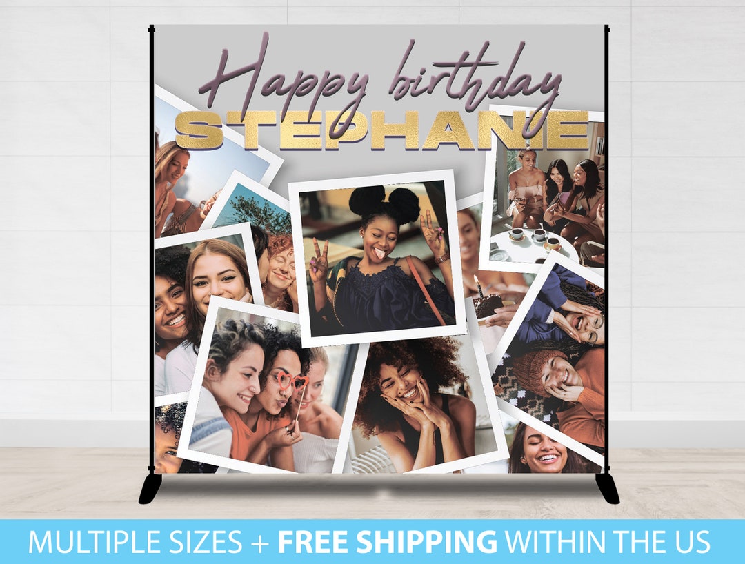 Custom Photo Birthday Backdrop, Party Sparkle Birthday Party Backdrop ...