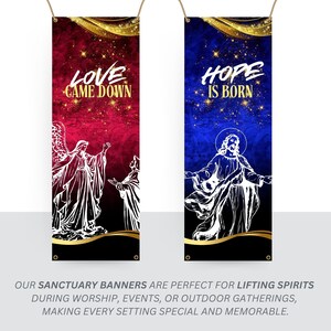 Set of 4 Church Banners, Peace, Love, Hope Joy, Church Banner Set ...