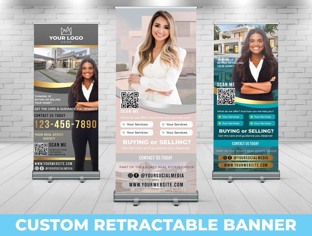 Custom Retractable Banner, Custom Roll Up, Roll up Banner, Real Estate ...