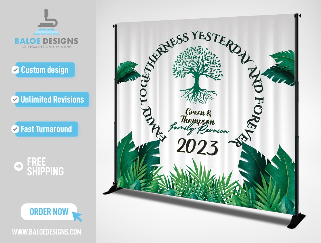 Family Reunion Backdrop, Backdrop Banner Family Reunion, Step & Repeat ...
