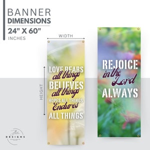 Scripture Sanctuary Banners, Set of 4 Church Banners, Church Banner Set ...