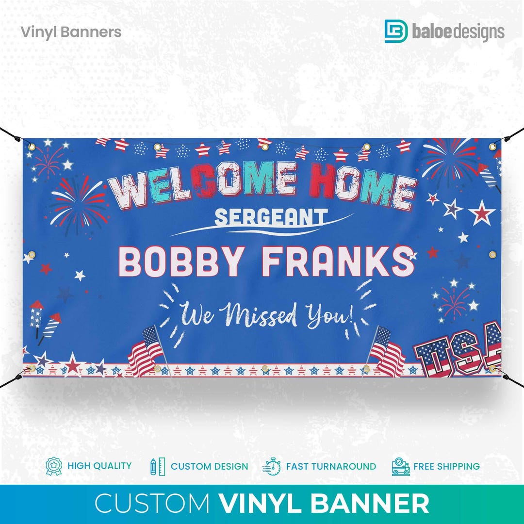 Welcome Home Military Banner, Custom Military Banner, Deployment ...