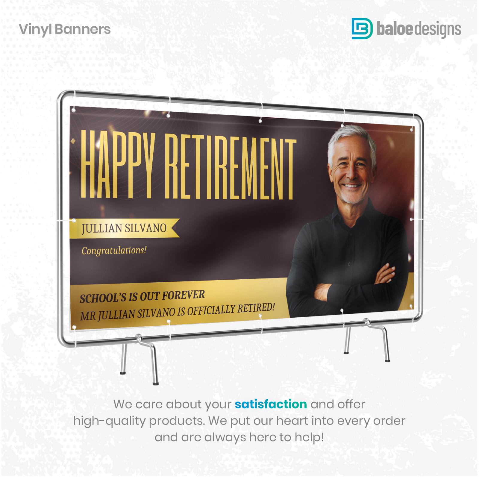 Custom Retirement Banner, Retirement Backdrop, Event Decor, Welcome ...